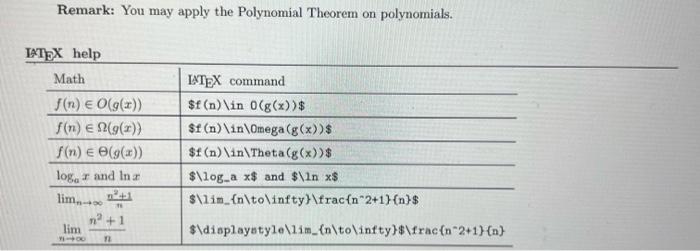 Solved (n−2)!,5lg(n+100)10,22n,0.001n4+3n3+1,ln2n,3n,3n 2. | Chegg.com