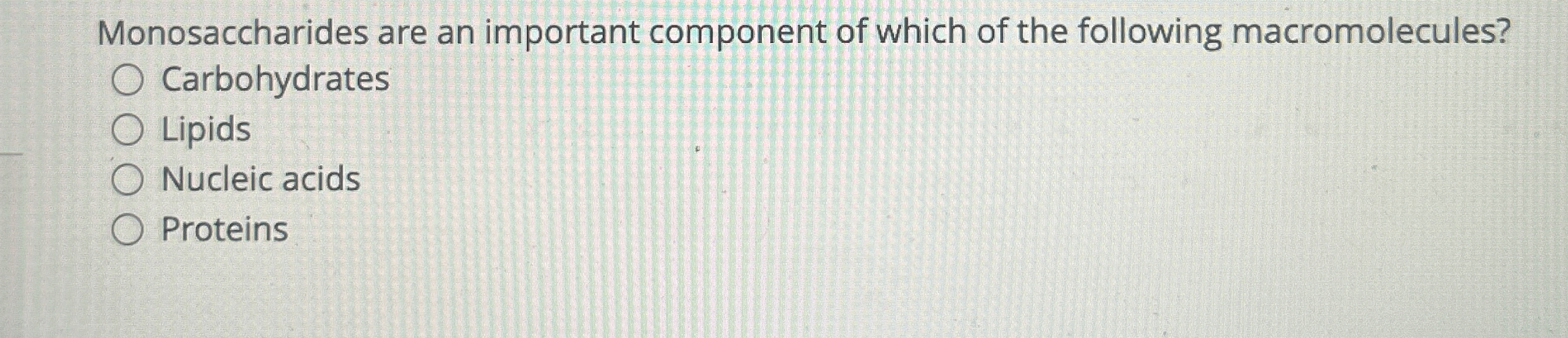 Solved Monosaccharides are an important component of which | Chegg.com