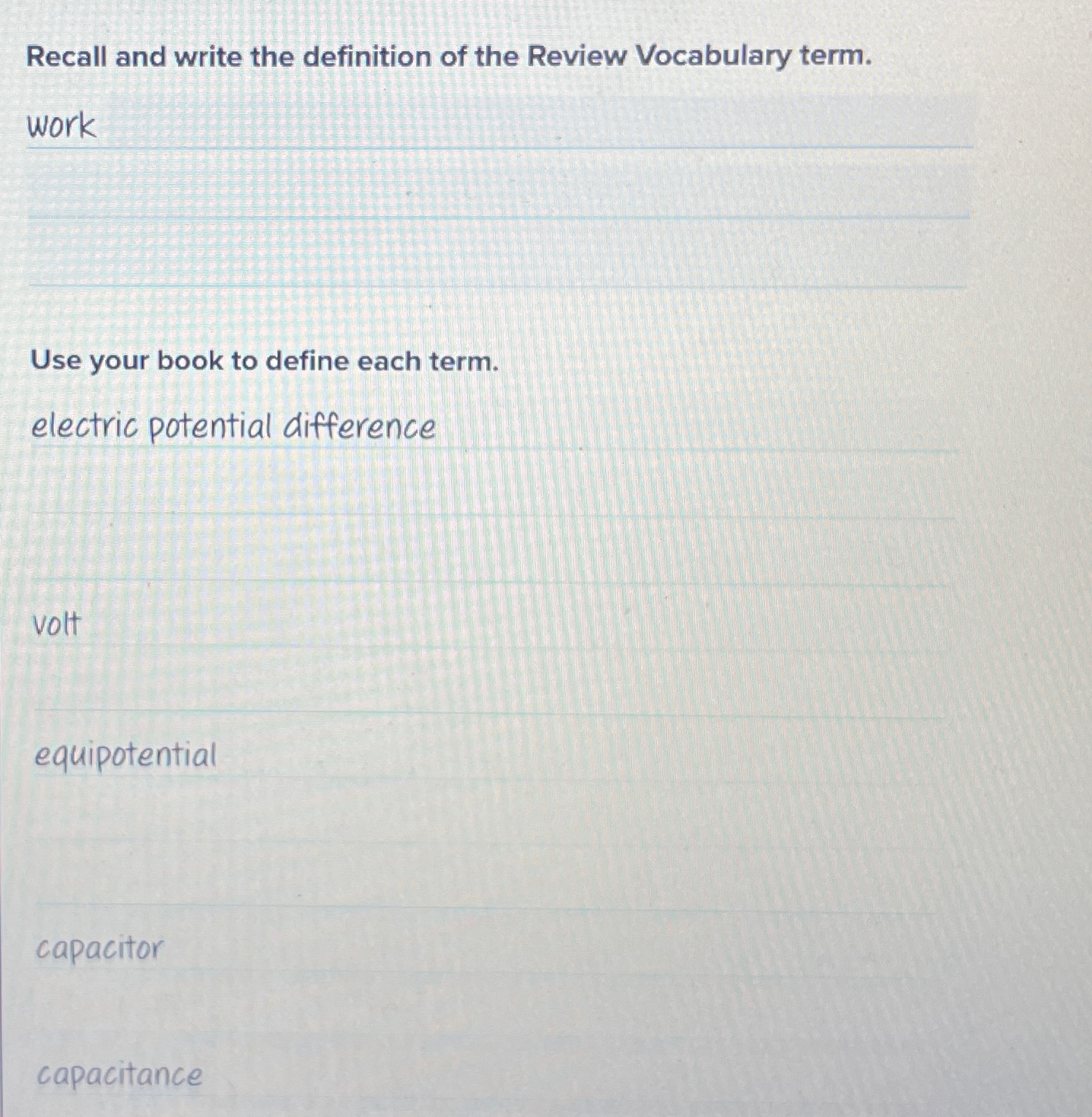 Solved Recall and write the definition of the Review | Chegg.com