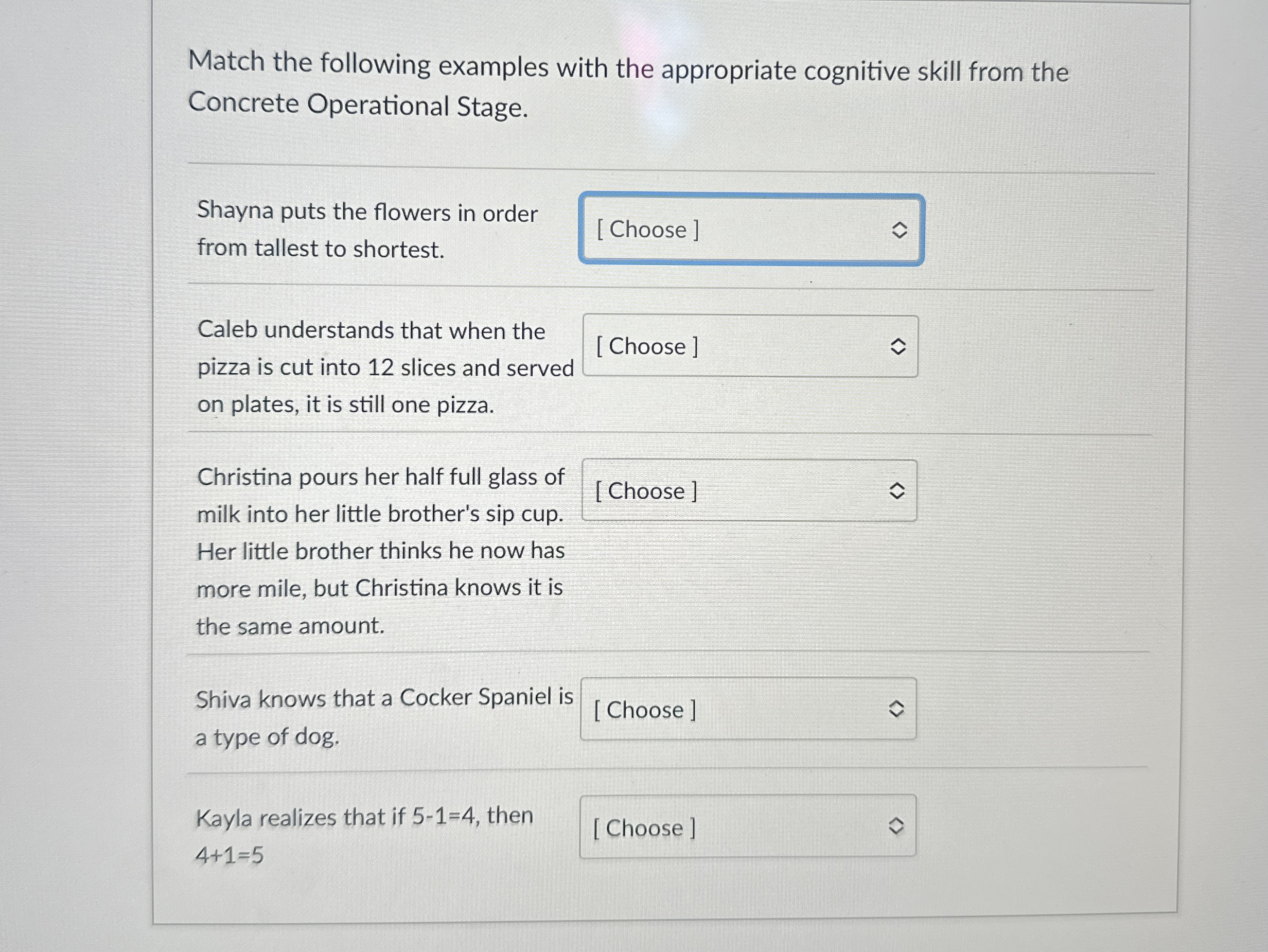 Solved Match the following examples with the appropriate | Chegg.com