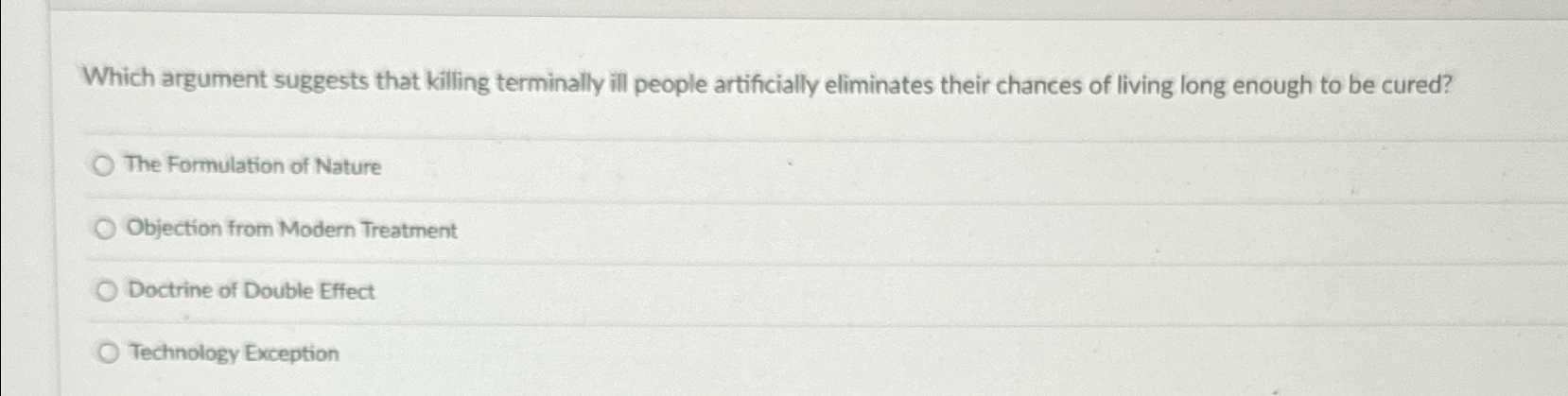 Solved Which argument suggests that killing terminally ill | Chegg.com