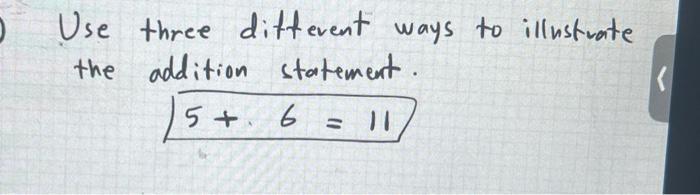 Solved Use three diftevent ways to illustrate the addition | Chegg.com