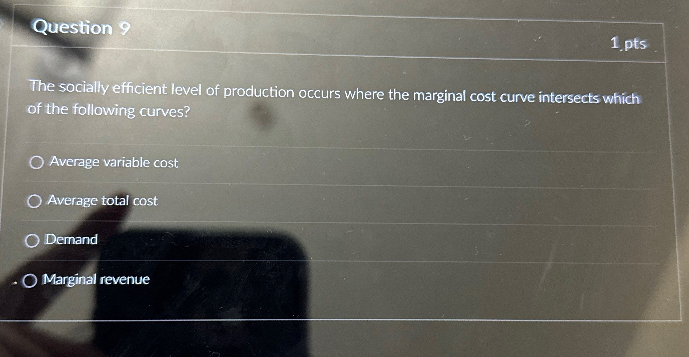 Solved Question1 Ptsthe Socially Efficient Level Of