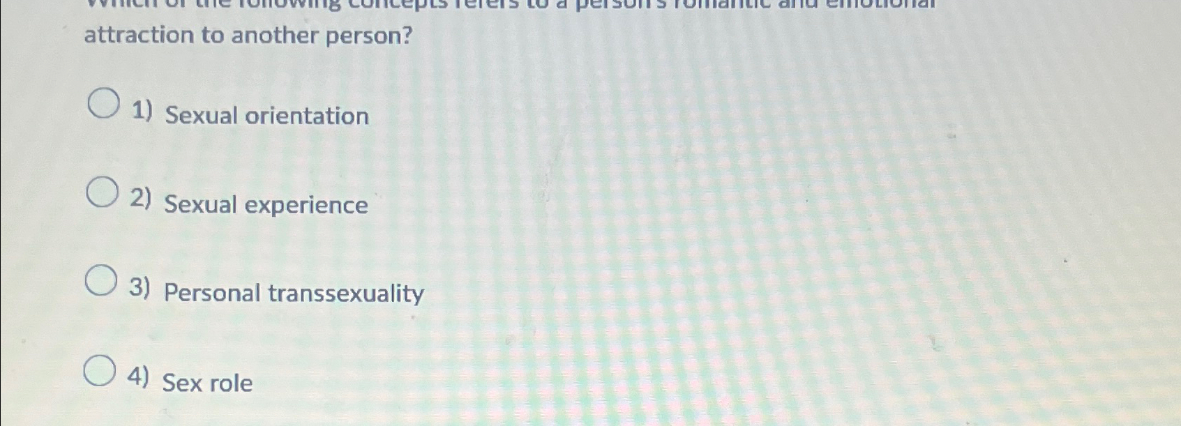 Solved attraction to another person?Sexual orientationSexual | Chegg.com