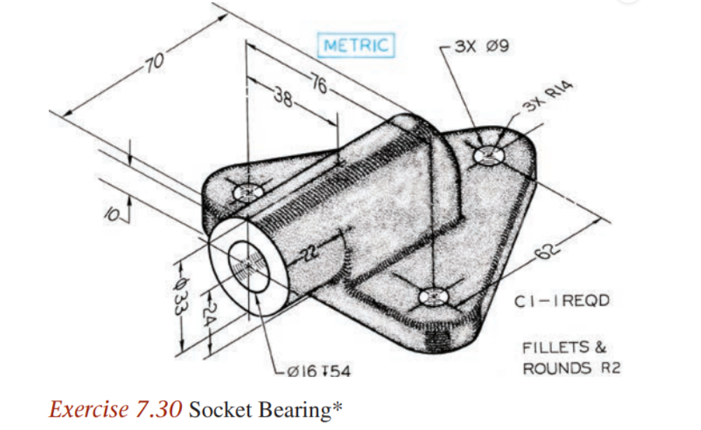 Solved please sketch the front view, top view, and right | Chegg.com