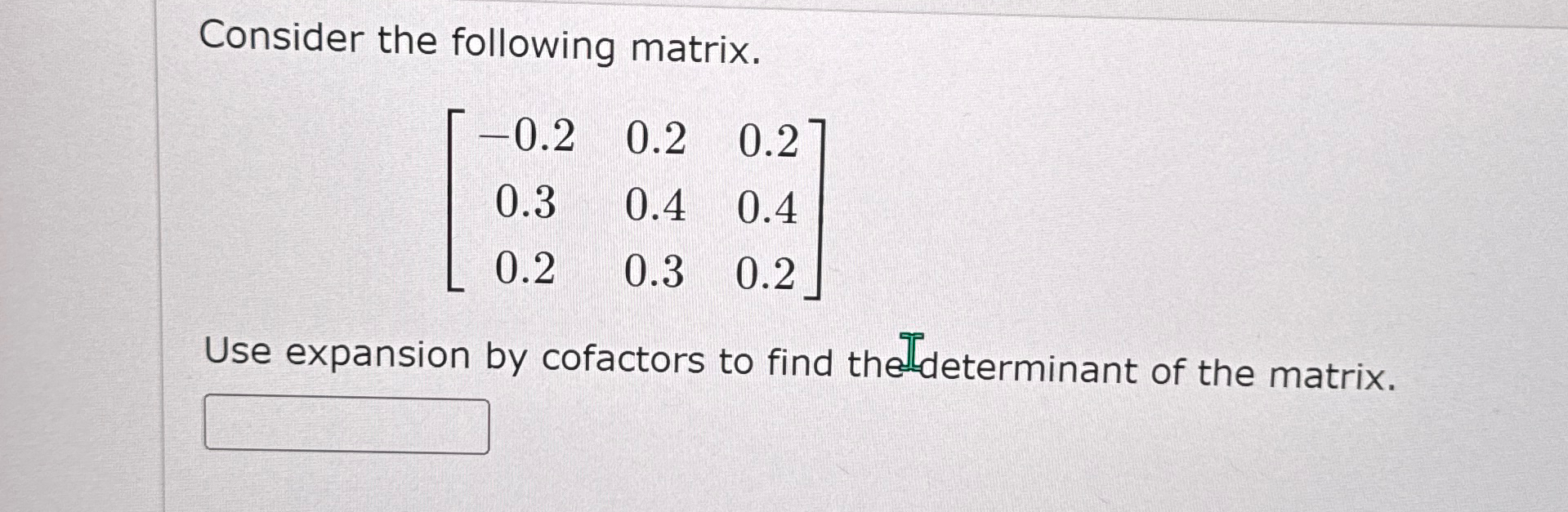 Solved Consider the following | Chegg.com
