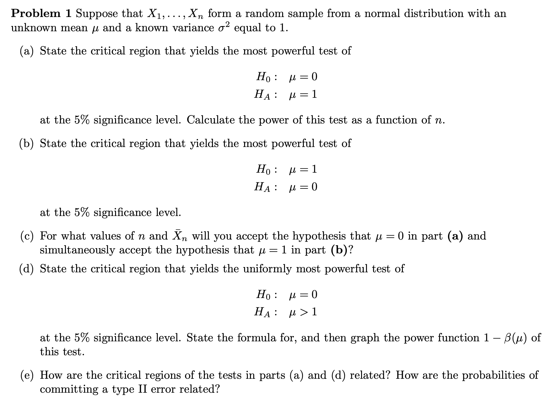Solved Problem 1 ﻿Suppose that x1,dots,xn ﻿form a random | Chegg.com
