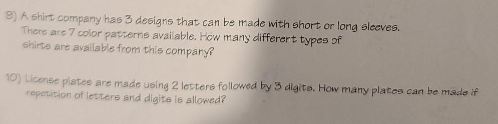Solved . 2) C(10,4) 3) Suppose there are 4 roads connecting | Chegg.com