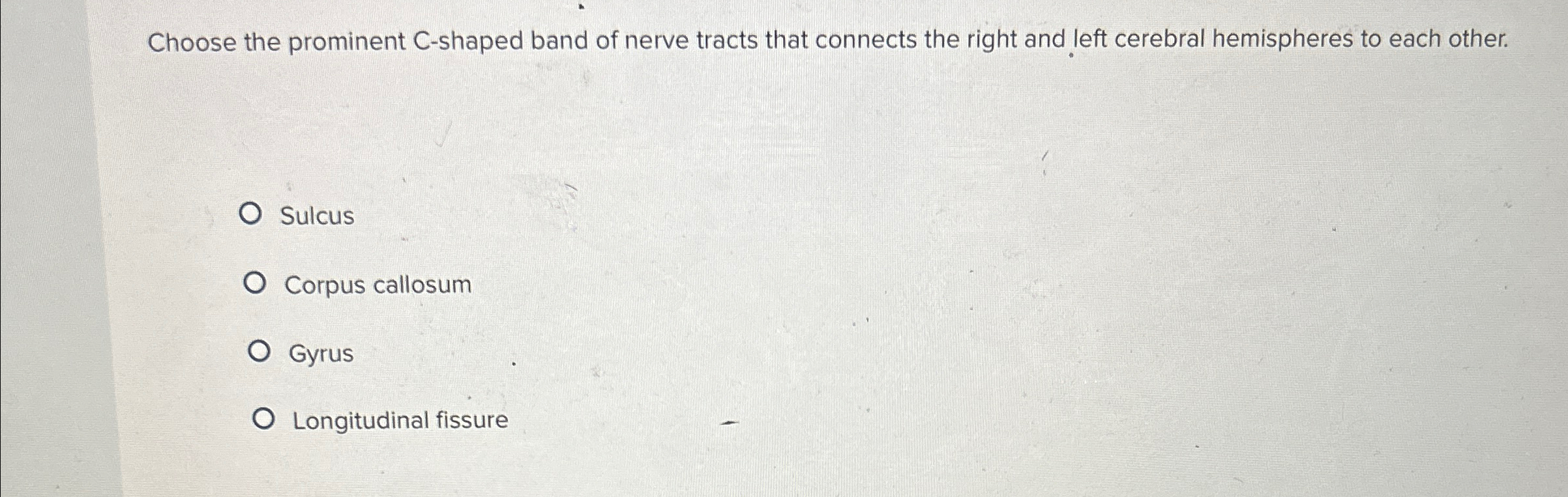 Solved Choose the prominent C-shaped band of nerve tracts | Chegg.com