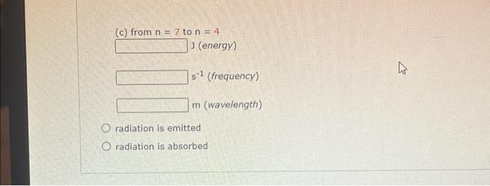 Solved For the following electronic transitions in the | Chegg.com