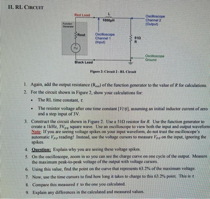 II. RL CiRCuIT Figure 2: Circuit 2 - RL Circuit 1. | Chegg.com