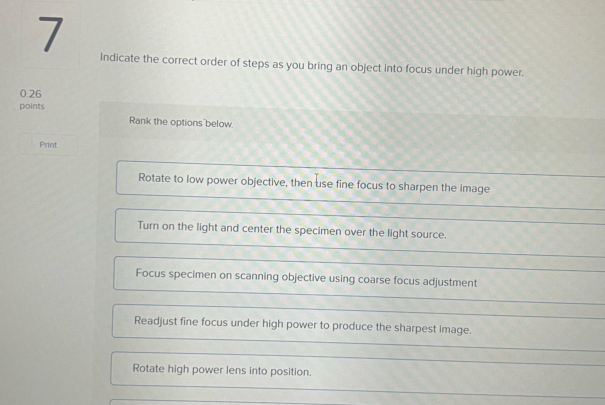 Solved Indicate the correct order of steps as you bring an | Chegg.com