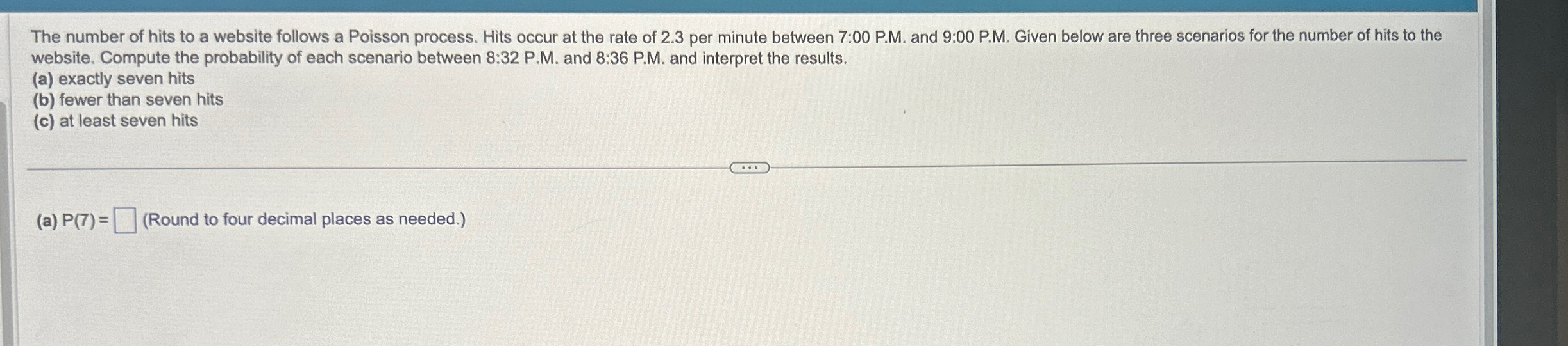 Solved website. Compute the probability of each scenario | Chegg.com