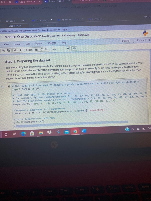 Module 620... eee.codio.io/notebooks/. | Chegg.com