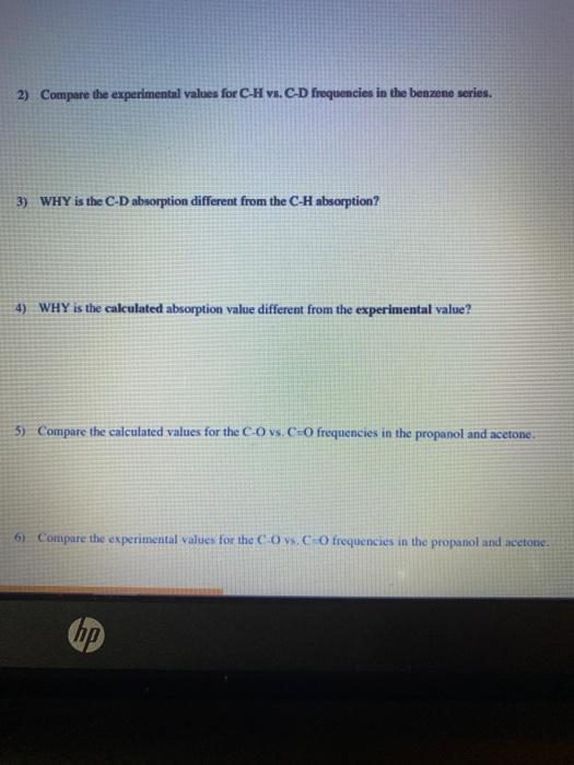 Solved Bond in the compound *Calc, wavenumber (cm) **Exp. | Chegg.com