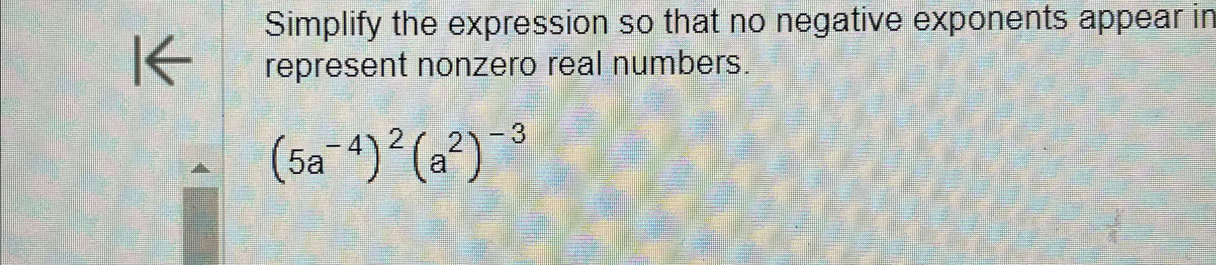Solved Simplify the expression so that no negative exponents | Chegg.com