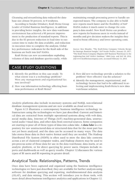 Solved INTERACTIVE SESSION TECHNOLOGY Kraft Heinz Finds a | Chegg.com