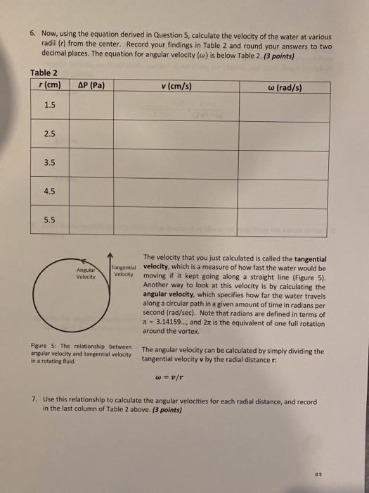 Name: Lab 10 - Cyclostrophic Flow: The Two-Liter | Chegg.com