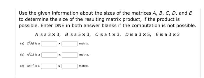 Solved Use the given information about the sizes of the | Chegg.com