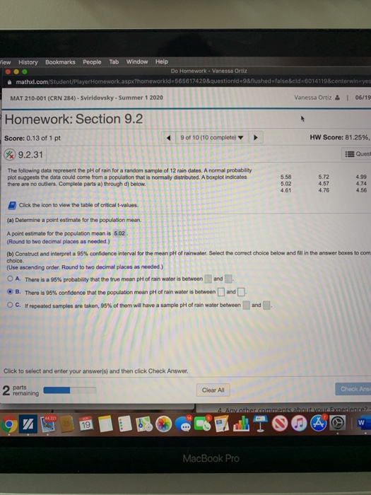 Solved View History Bookmarks People Tab Window Help Do | Chegg.com