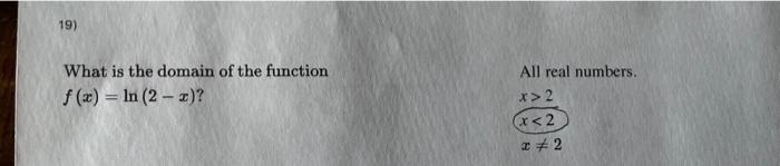 Solved What Is The Domain Of The Function All Real Numbers