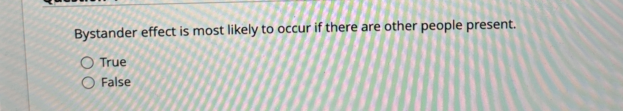 Solved Bystander effect is most likely to occur if there are | Chegg.com