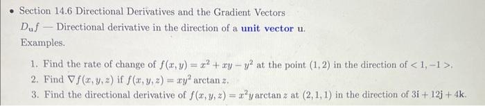 Solved - Section 14.6 Directional Derivatives and the | Chegg.com