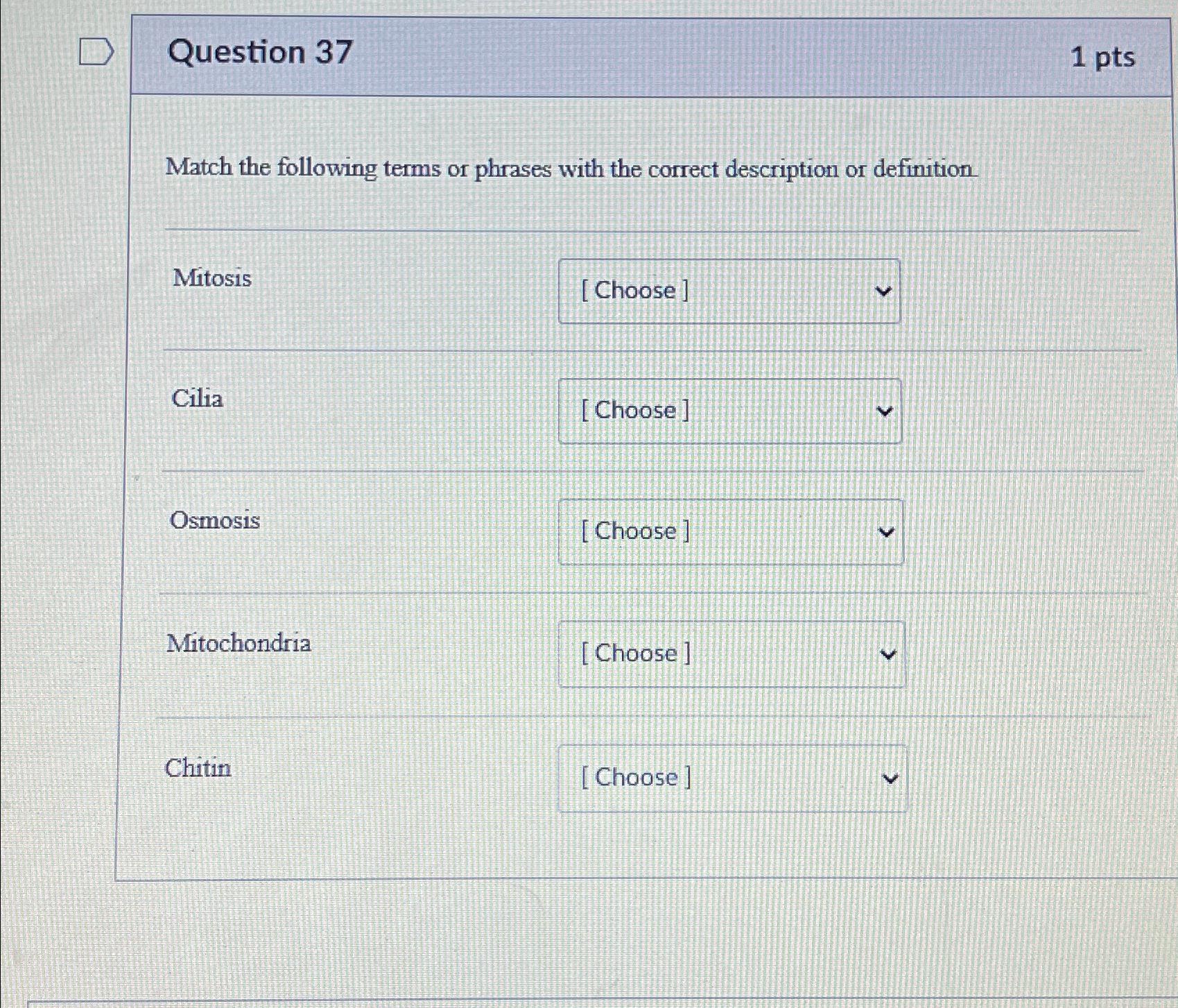 Solved Question 371 ﻿ptsMatch the following terms or phrases | Chegg.com