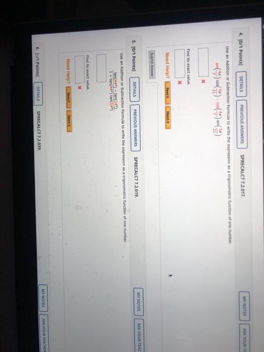 Solved My Notes Ask Your Te Details 4 Fo 1 Points Previous