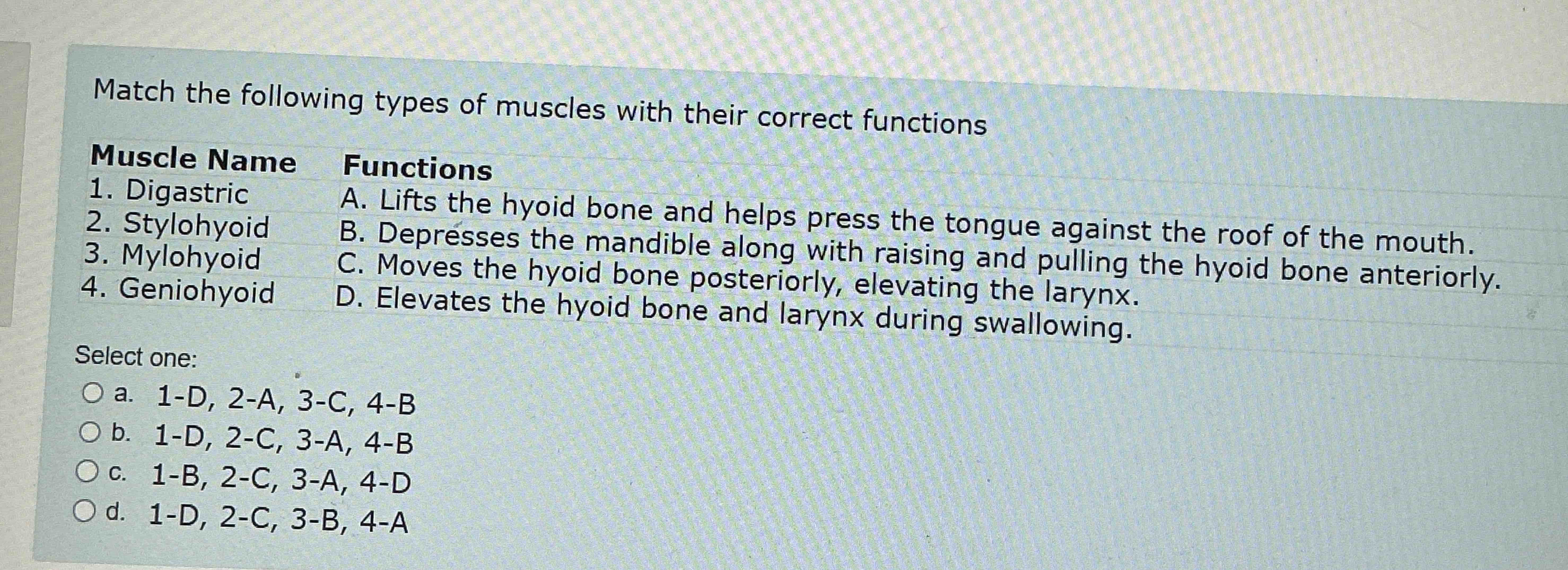 Solved Match the following types of muscles with their | Chegg.com