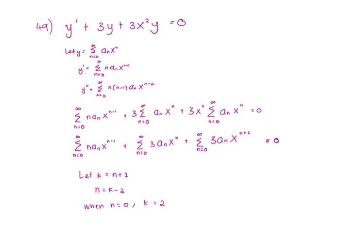 Solved please continue to solve this power series using | Chegg.com