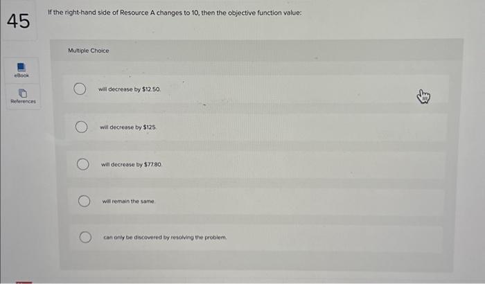 Solved 45 eBook References Variable cells Cell Name $B$6 | Chegg.com Solved 45 eBook References Variable cells Cell Name $B$6 | Chegg.com