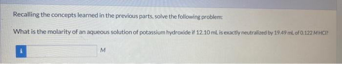 Solved Recalling the concepts learned in the previous parts, | Chegg.com