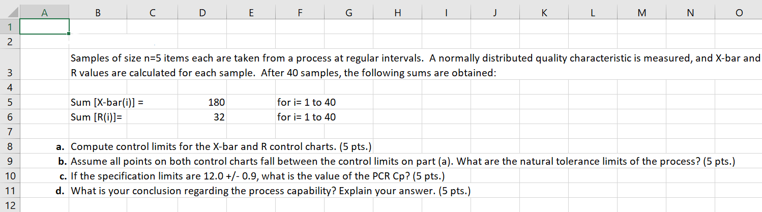 Solved Samples of size \( ﻿n=5 \) ﻿items each are taken from | Chegg.com