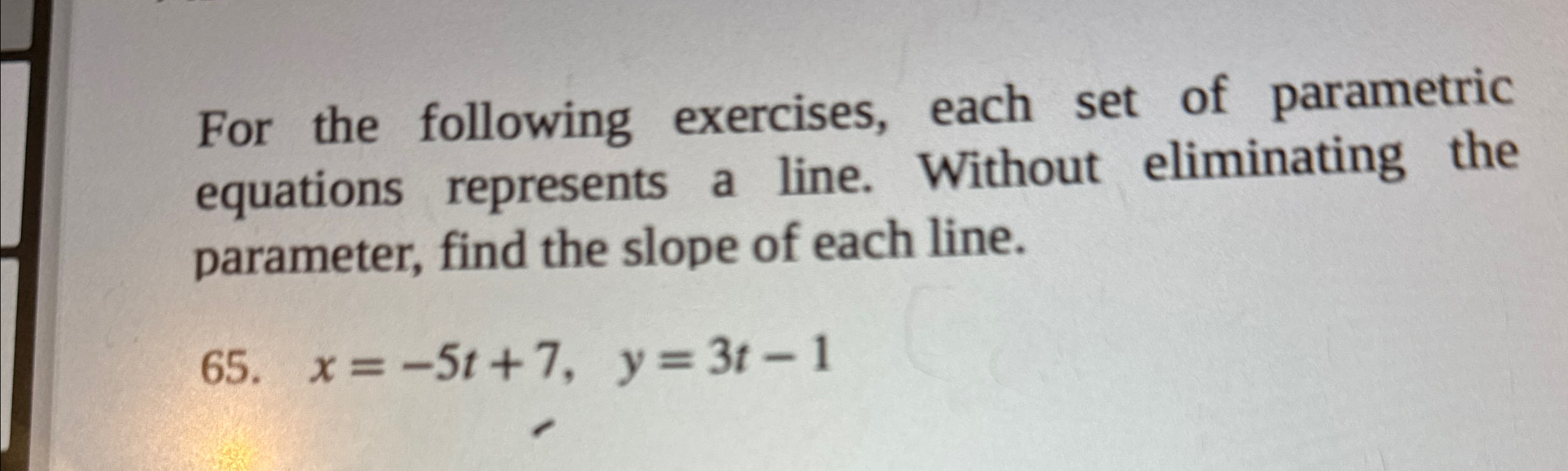 Solved For the following exercises, each set of parametric | Chegg.com