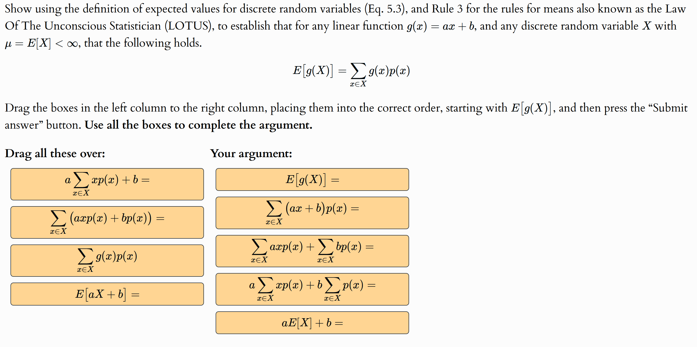 Solved Show using the definition of ﻿expected values for | Chegg.com