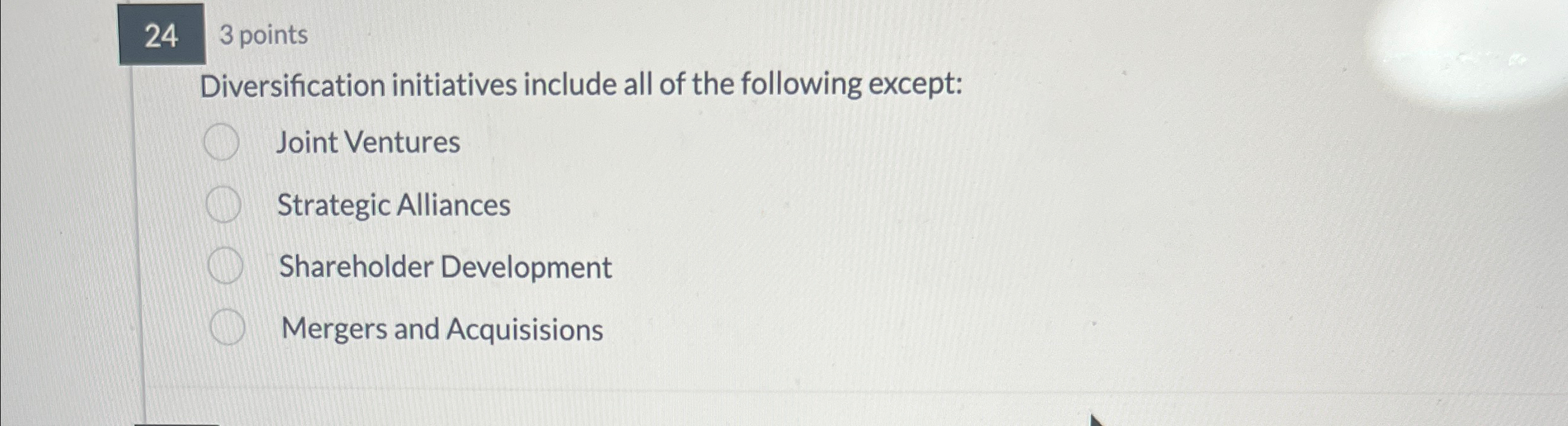 Solved 243 ﻿pointsDiversification initiatives include all of | Chegg.com