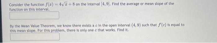 Solved Consider the function f(x)=4x+8 on the interval | Chegg.com