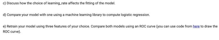 1. Gradient descent - Logistic regression In this | Chegg.com