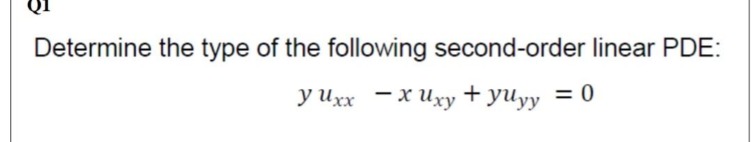 Solved Determine the type of the following second-order | Chegg.com