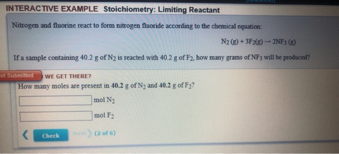 Solved INTERACTIVE EXAMPLE Stoichiometry: Limiting Reactant | Chegg.com