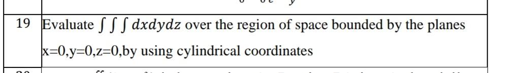 Solved 19 Evaluate ∭dxdydz over the region of space bounded | Chegg.com