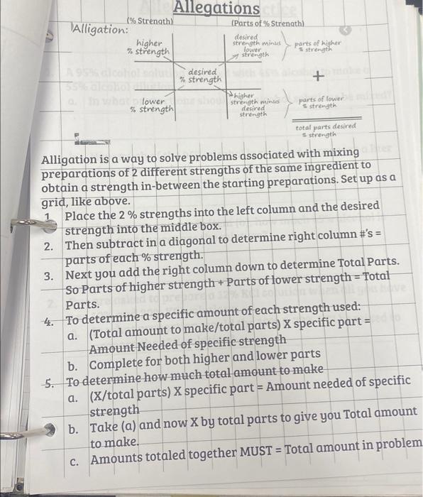 Solved Can someone work all these pharmacy alligations? the | Chegg.com