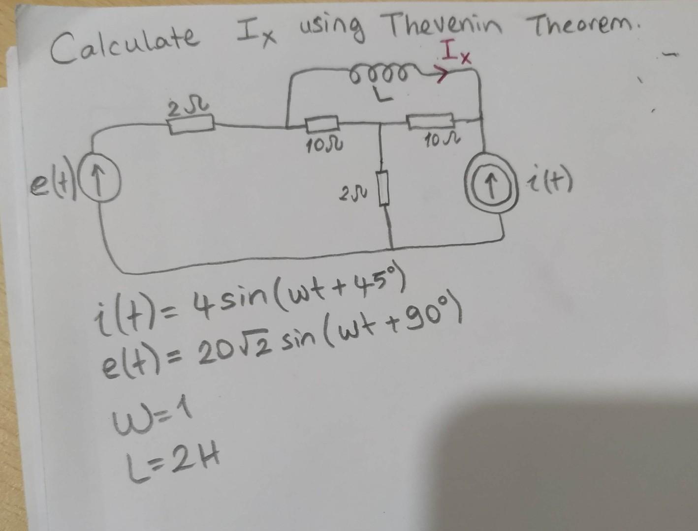 Solved Calculate Ix using Thevenin theorem. (Pls, try to | Chegg.com