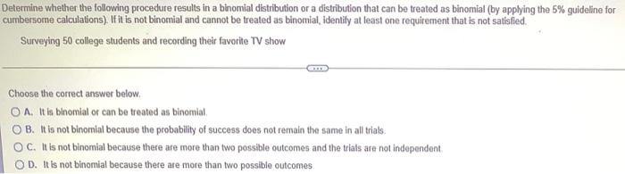 Solved Determine whether the following procedure results in | Chegg.com