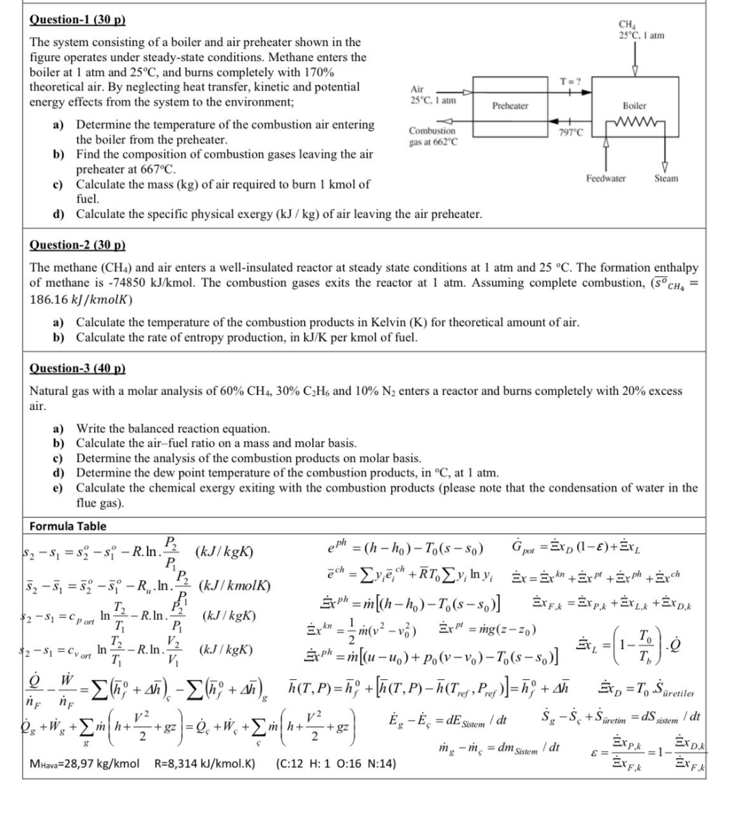 Solved Question-1 (30 ﻿p)The system consisting of a boiler | Chegg.com