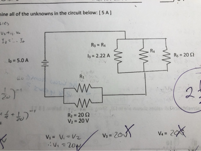 Solved find Vo, V1, V3, V4, V5, Ro, R1, R3, I4, and I5 | Chegg.com