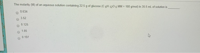 Solved The molarity (M) of an aqueous solution containing | Chegg.com