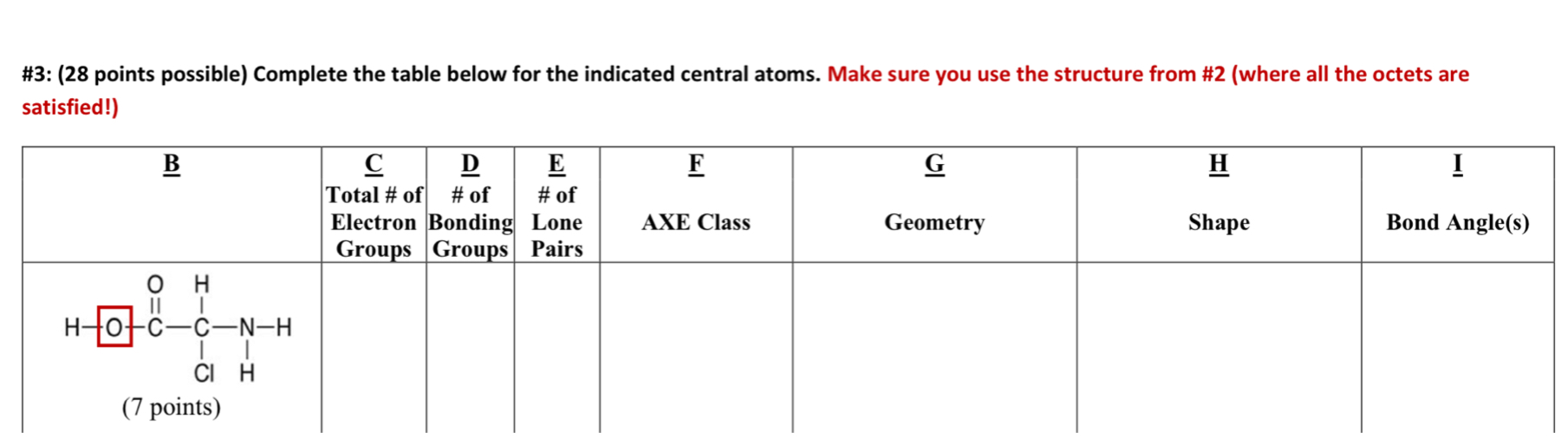 Solved #3: (28 ﻿points possible) ﻿Complete the table below | Chegg.com