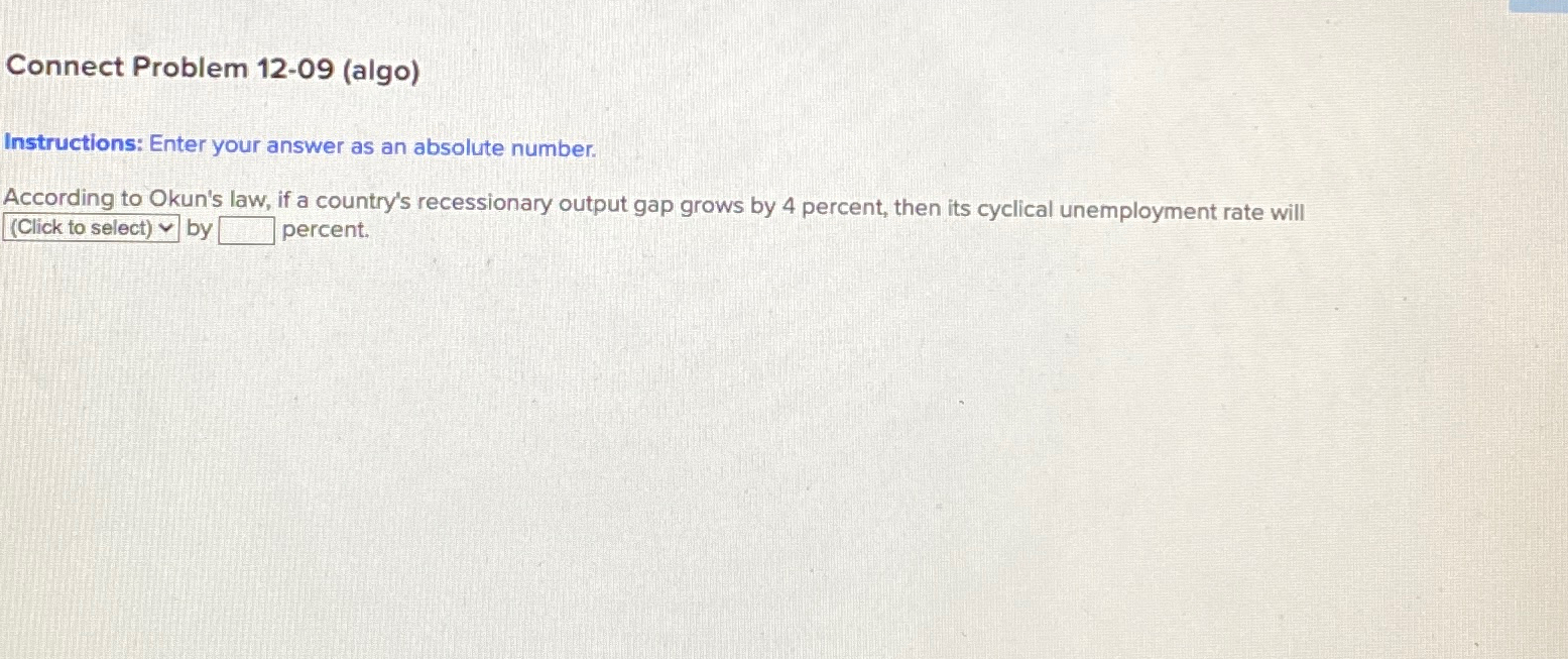 Solved Connect Problem 12-09 (algo)Instructions: Enter your | Chegg.com